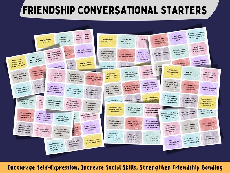 Friendship Conversational Starters Cards & Ice-breakers Game for ...