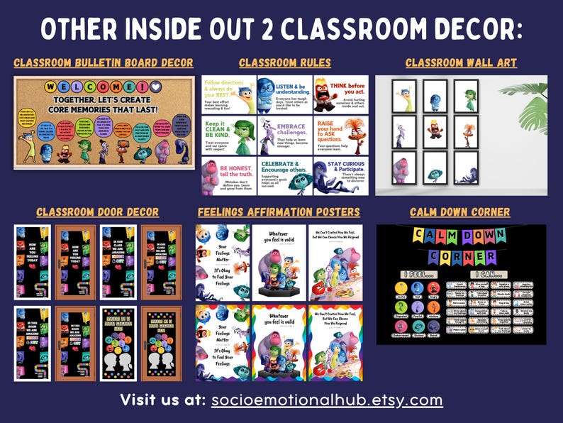 Inside Out Classroom Rules Posters: Back to School Bulletin Board Decor ...