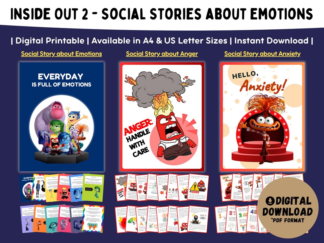 Inside Out 2 Social Stories About Emotions | When I Feel Angry, Anxious ...