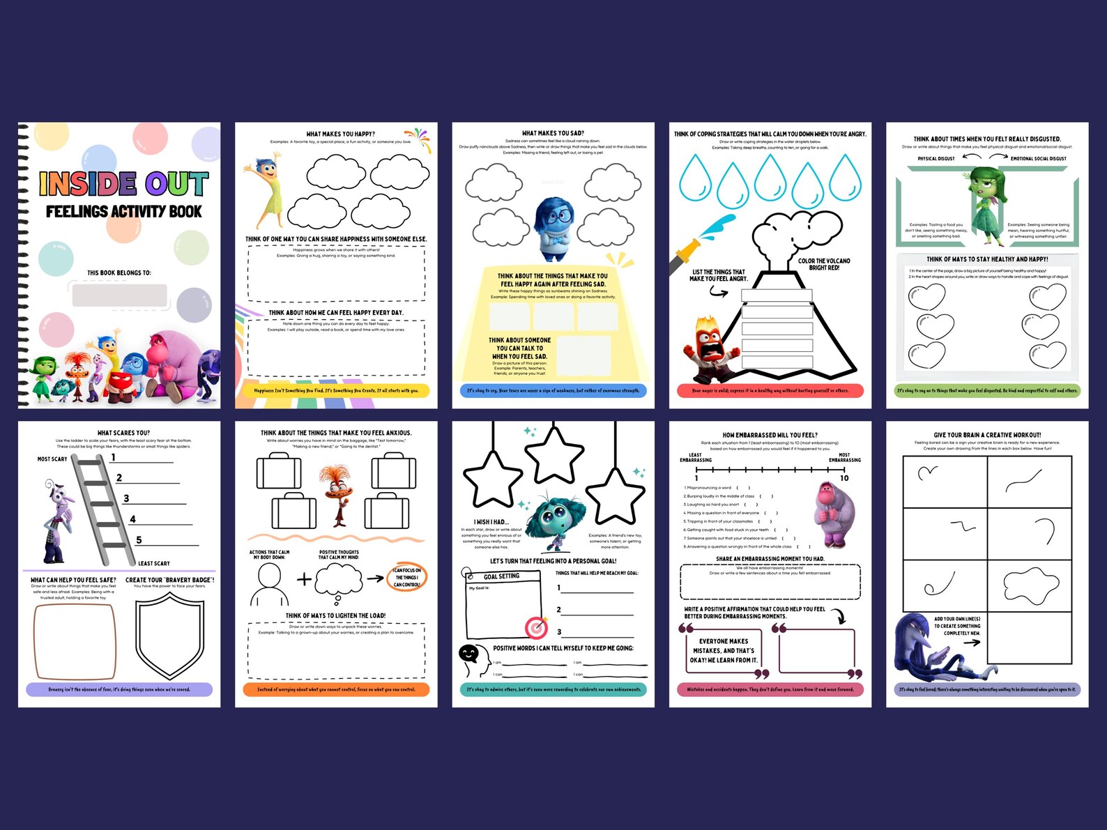 Inside Out 2 Feelings Activity Book: Social Emotional Learning (digital ...