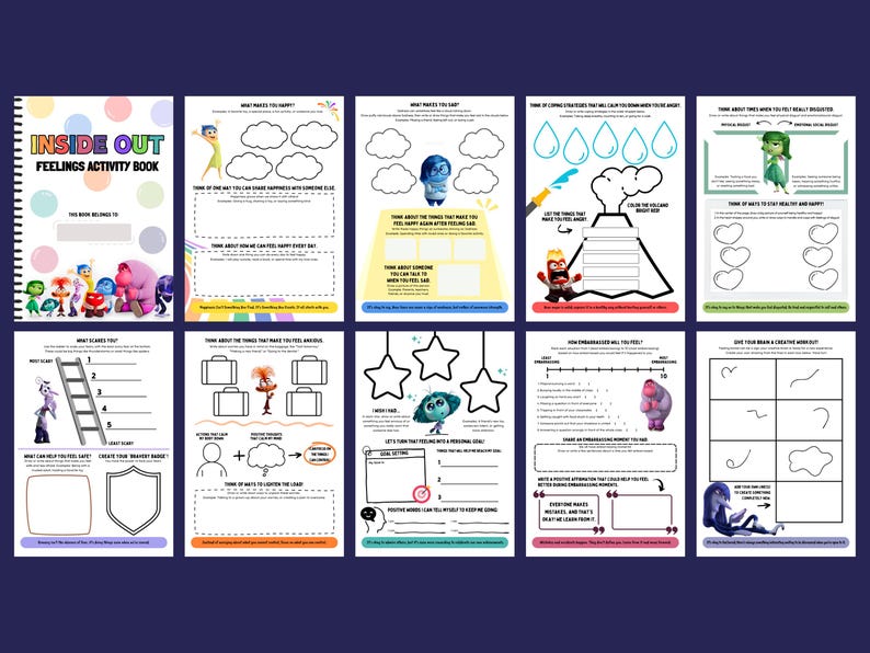 Inside Out Feelings Activity Workbook | Social Emotional Learning ...