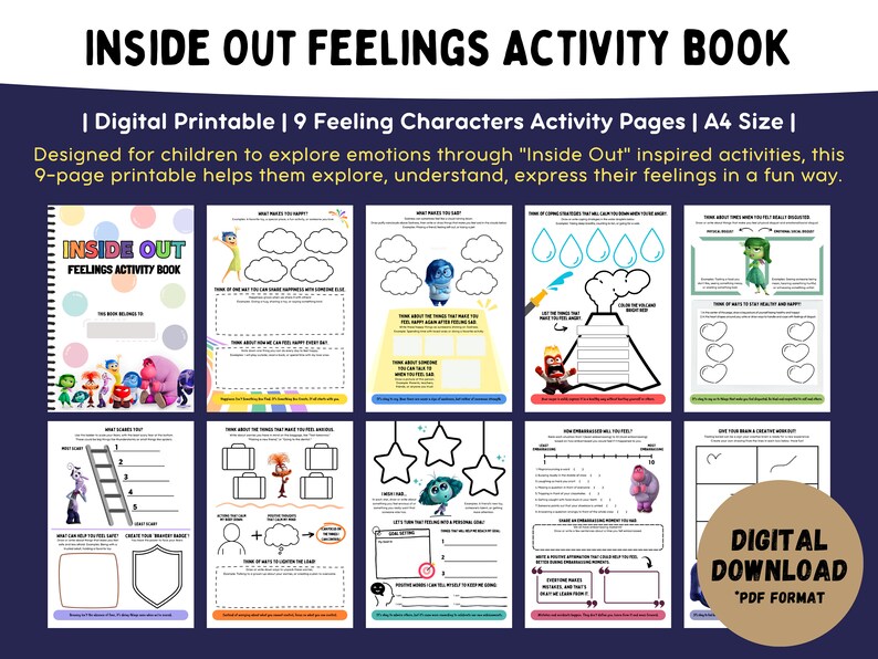 Inside Out 2 Inside Out Feelings Activity Workbook Social Emotional Learning Inside Out Movie 2 ...