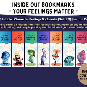 Inside Out 2 Bookmarks: Your Feelings Matter (digital Printable) - Etsy