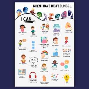 Inside Out 2 Feelings Coping Skills Poster | Coping Tools Coping ...