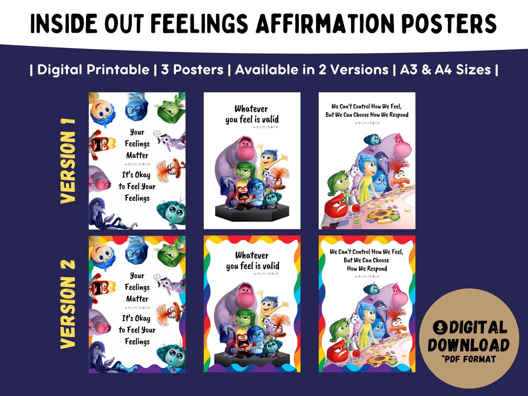 Inside Out 2 Classroom Decor Posters | Calm Down Corner | Feelings ...