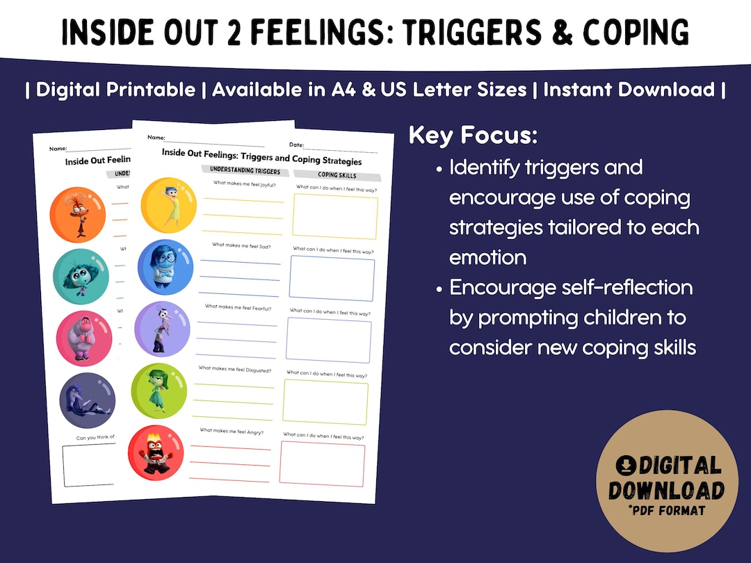 Inside Out 2 Feelings: Triggers and Coping Strategies Worksheet - Etsy
