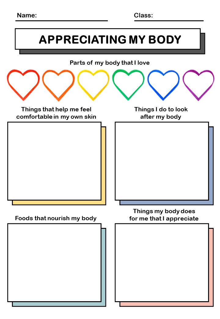 Body Positivity Positive Body Image for Children, Kids Body Acceptance ...