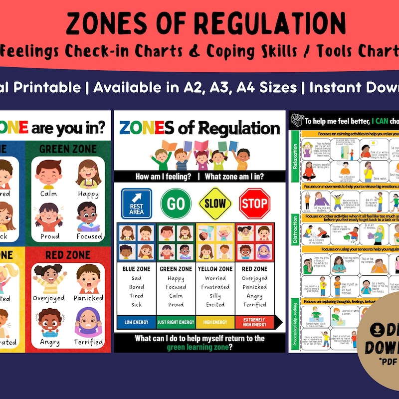 Zones of Regulation Posters - Etsy