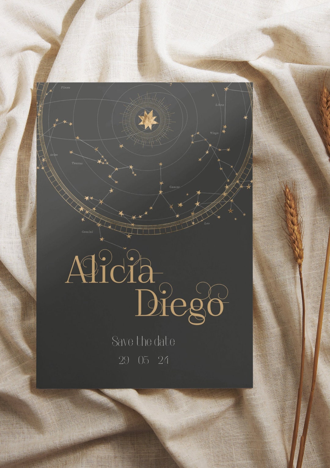 Öde Digital Wedding Invitation. Horoscope Theme. You Can - Etsy UK