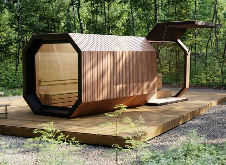 Modern Garden Sauna With Jacuzzi, delivery Price is Determined ...