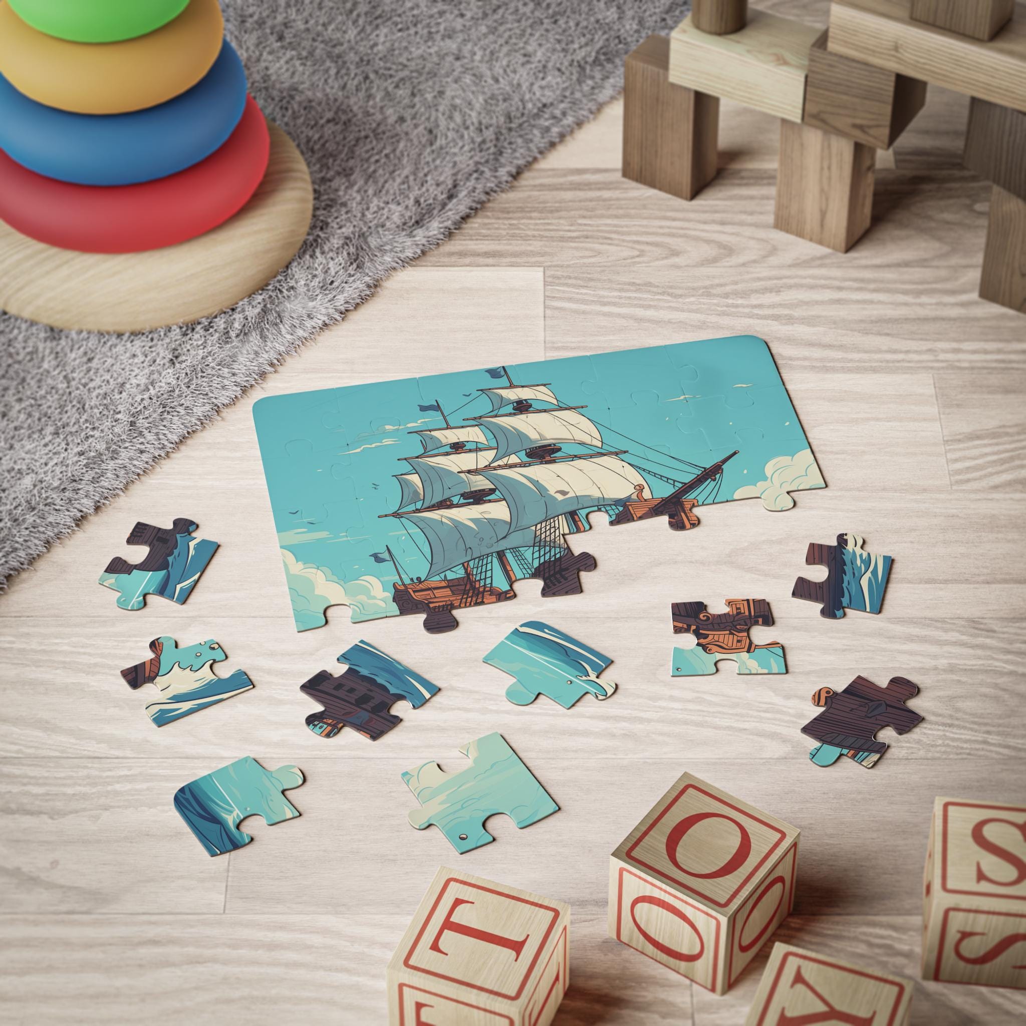 Sailing Ship Illustration Kids Puzzle - Etsy