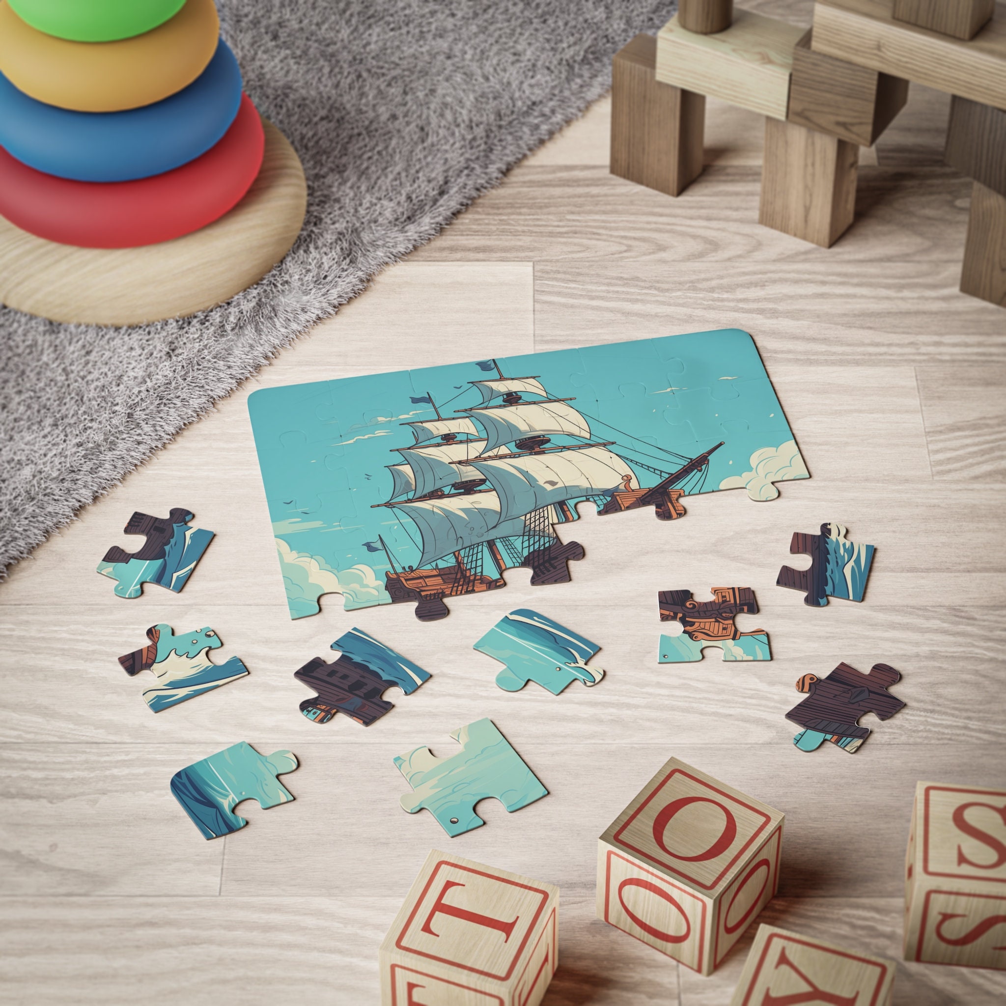 Pirate Ship Kids' Puzzle, 30-piece - Etsy