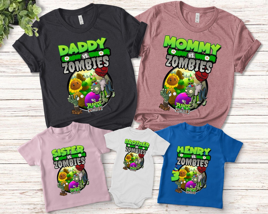 Plants Vs Zombies Birthday Shirt Pvz Kids Gamer Shirt Family - Etsy