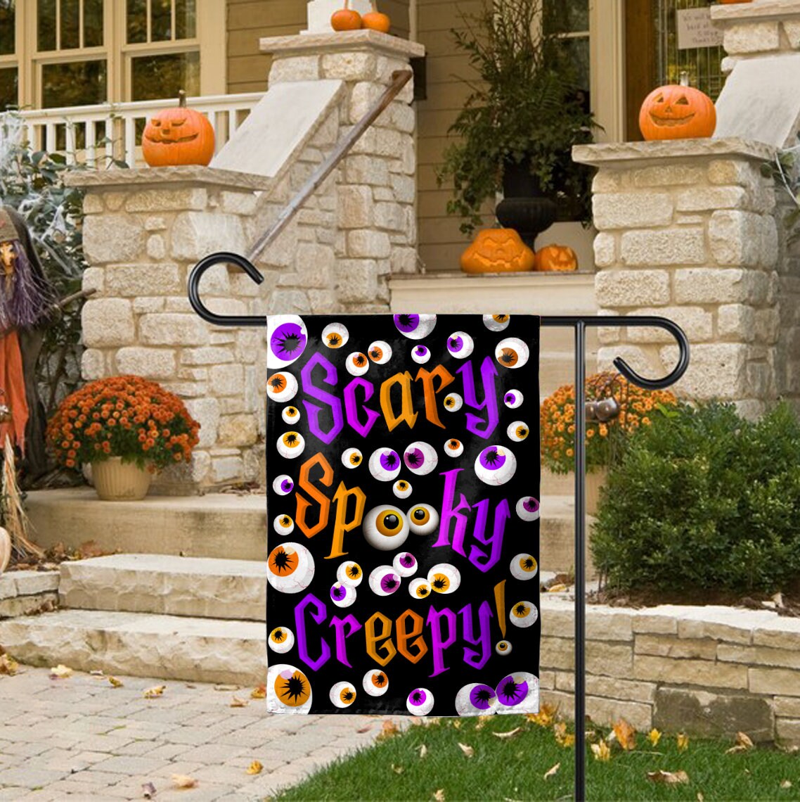 Scary Spooky Creepy Halloween Flag sold by Augusta Frank | SKU 49377333 ...