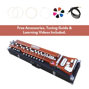 THE KAMLESH® Bulbul Tarang 29 Keys & 14 String Indian Traditional Instrument TKB29 Narural Brown ...