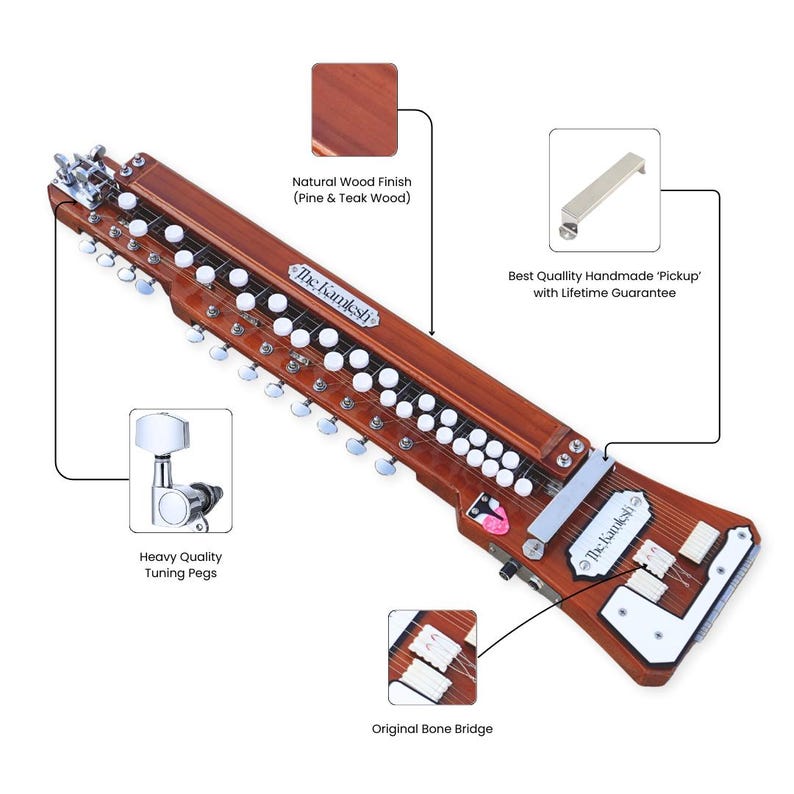 THE KAMLESH® Bulbul Tarang 29 Keys & 14 String Indian Traditional ...