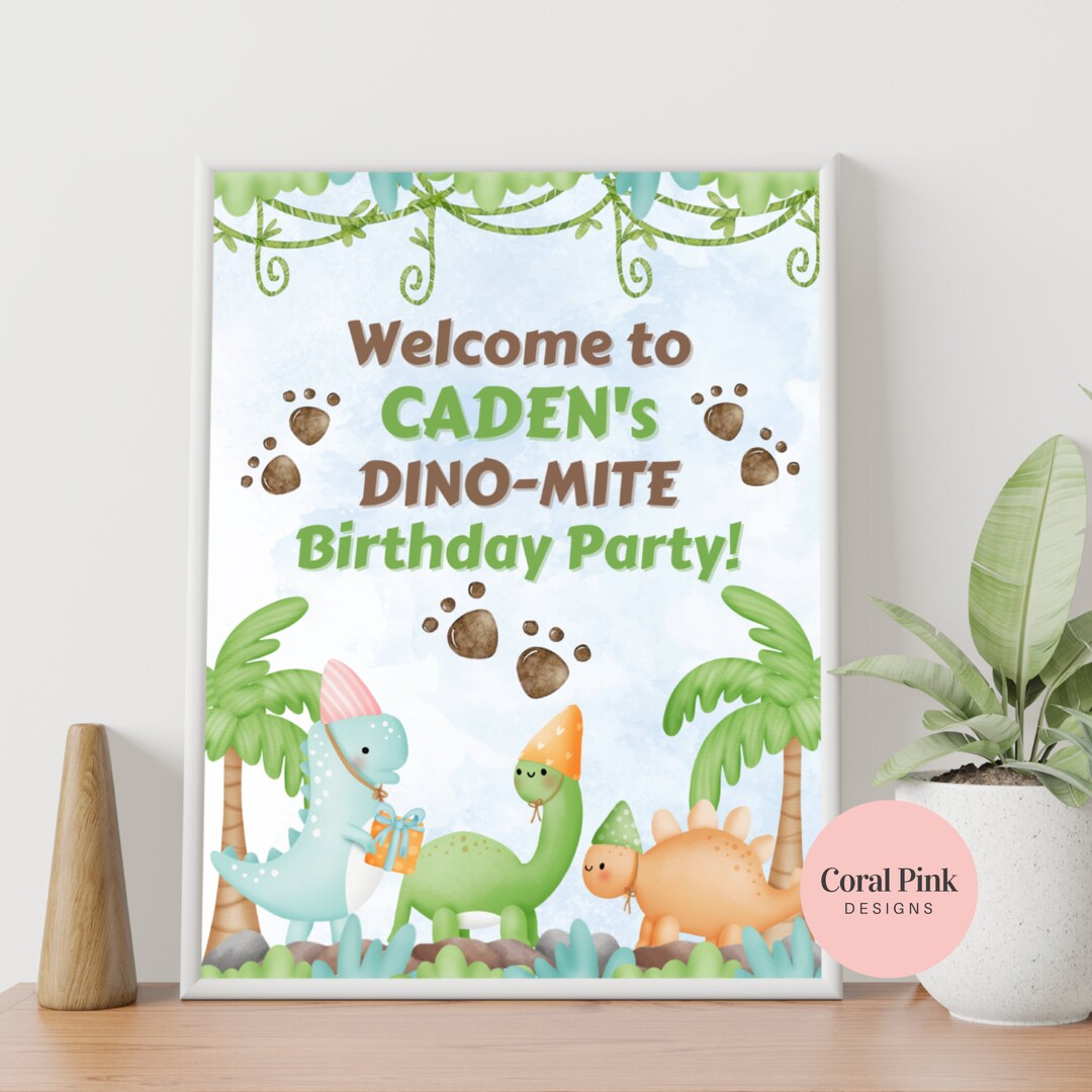 Dinosaur Welcome Sign Birthday Sign Dinosaur Decor Dino - Etsy