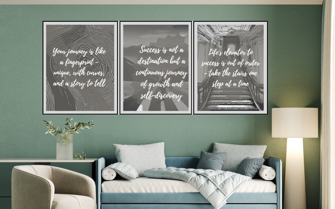 Set of 3 Motivational Wall Art, Printable Motivational Wall Decor ...