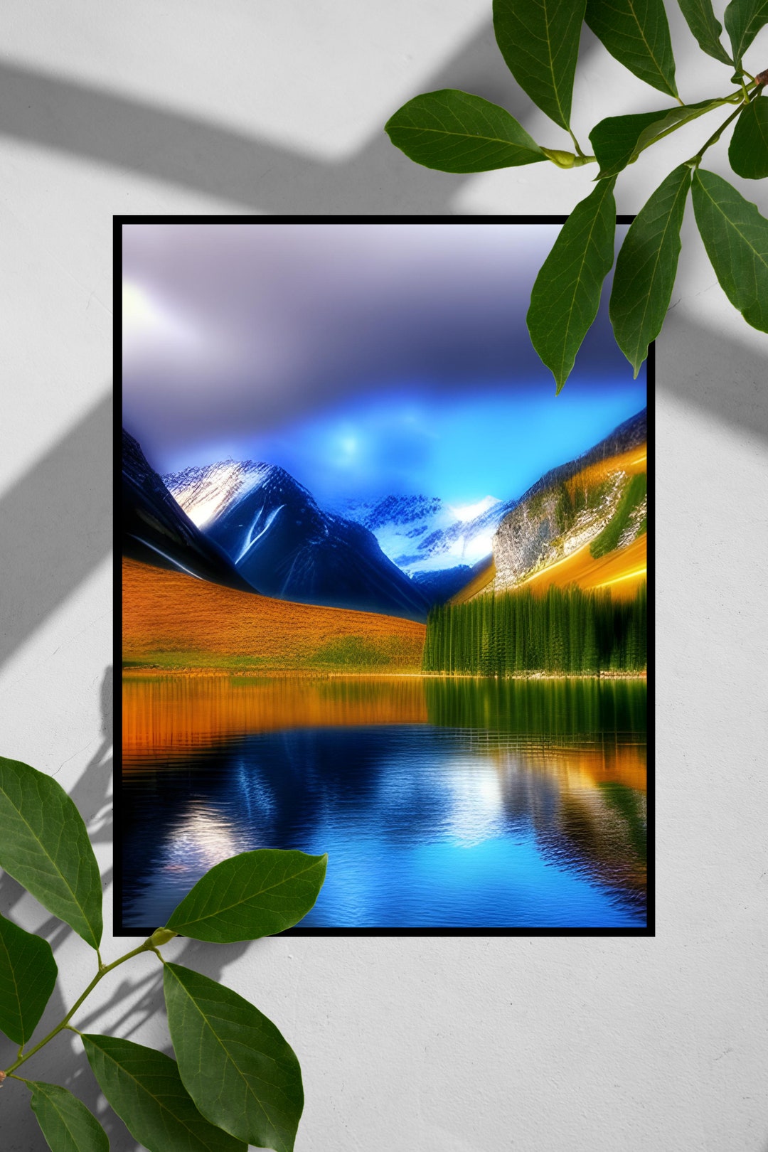 Printable Nature Print, Set of 3, Watercolor Landscape Print, Abstract ...