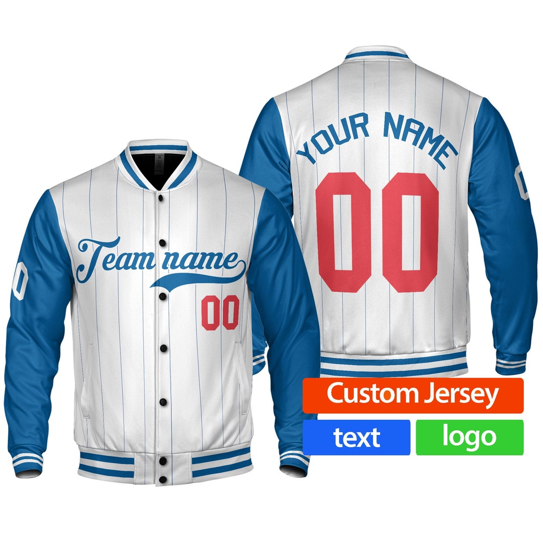 Los Angeles Varsity Jacket White N Blue Personalized Baseball - Etsy
