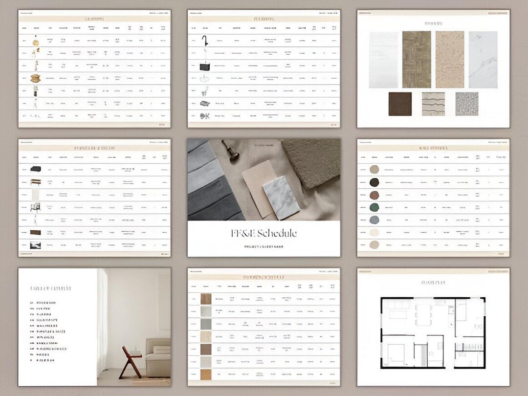 Interior Design Template FFE Finishes, Furniture, Hardware & Fixtures ...