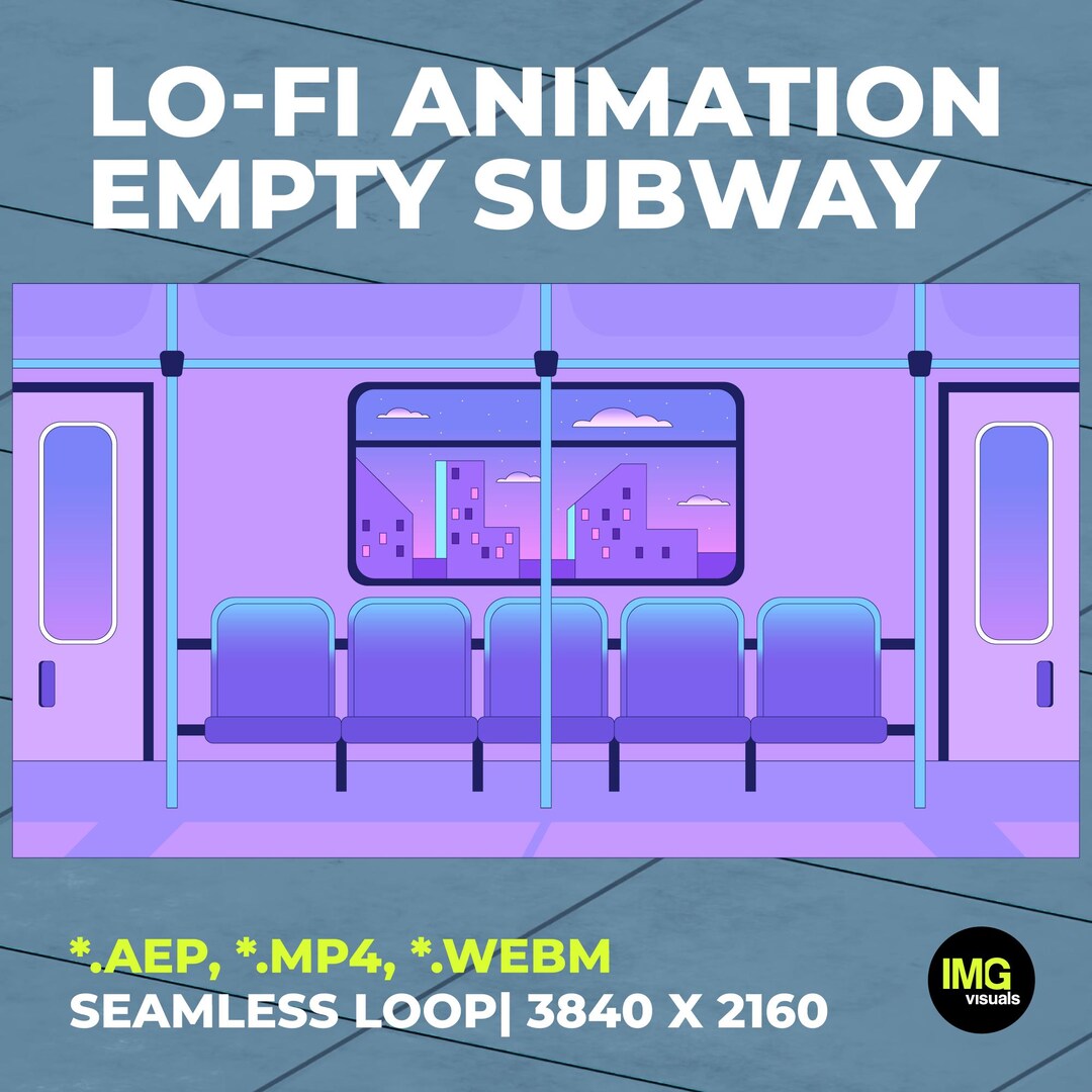 Chill Lofi Train Animated Background for Streaming | Empty Subway ...