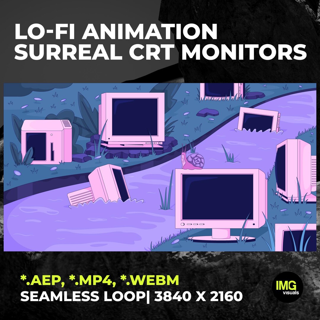 Lofi Animation CRT Monitors in River | Retro Computers in Water | Lo-fi ...