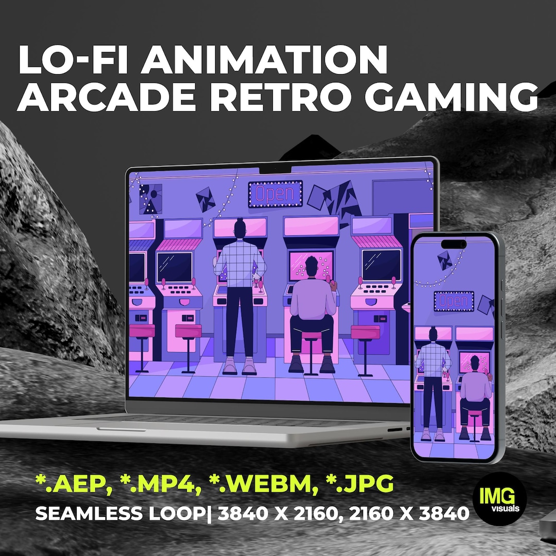Lofi Arcade Retro Gaming Animation Pack | Animated Nostalgia Game Room ...