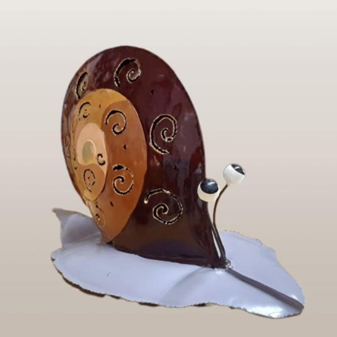 Handcrafted Metal Snail Garden Sculpture Ornament Statue. Outdoor ...