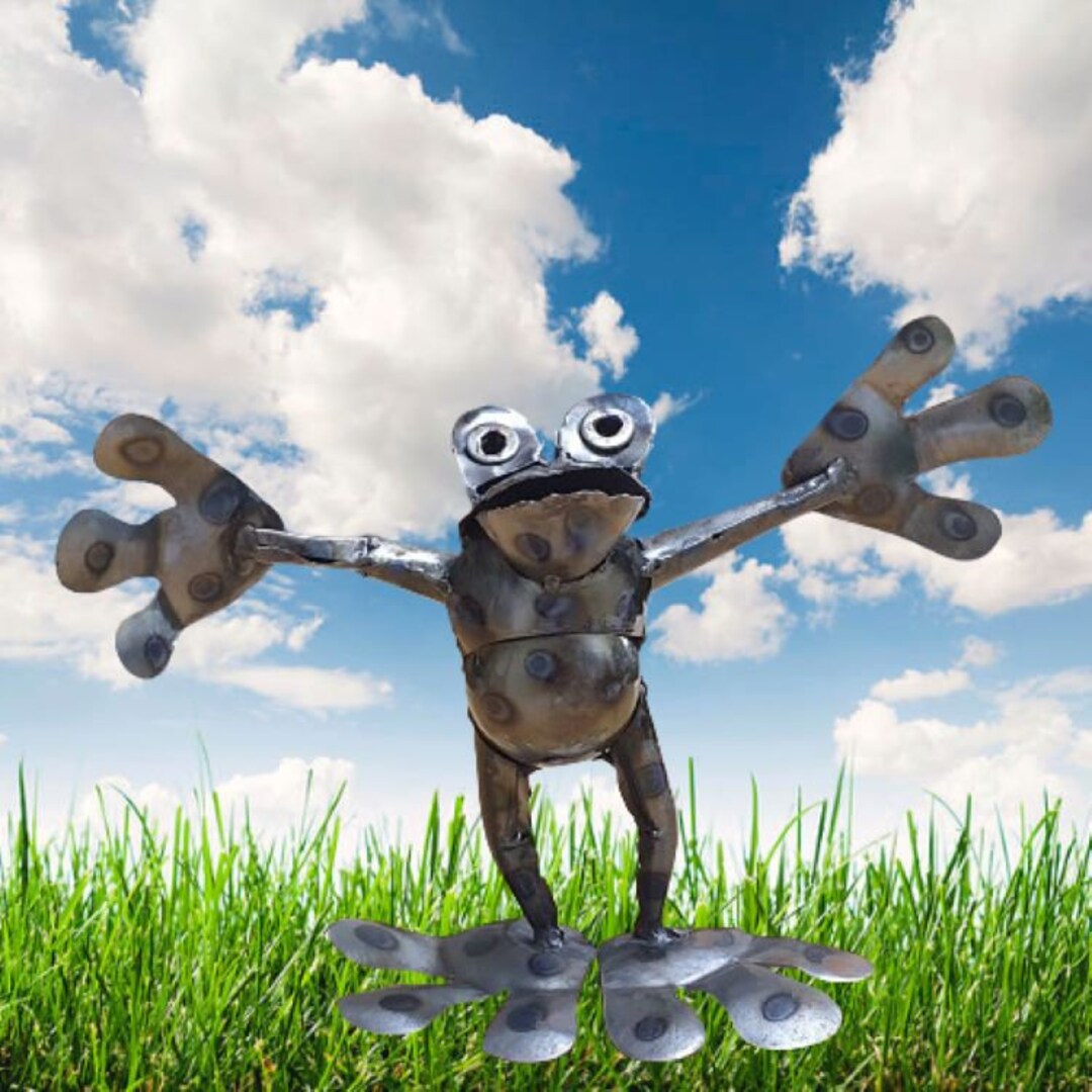 Handcrafted Crazy Metal Frog Sculpture. Indoor Outdoor Statue - Etsy