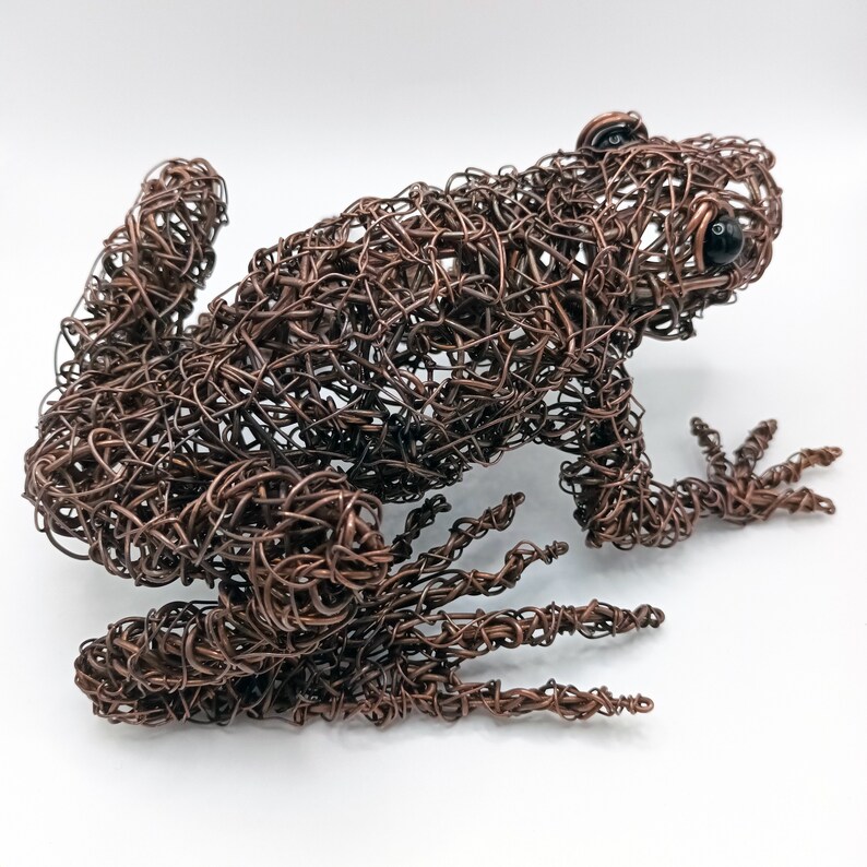 Wire Frog Garden Sculpture Copper Wire Frog Sculpture for Indoor or ...