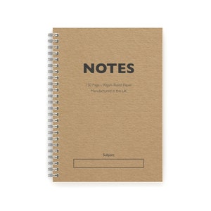 Classic Notes Kraft Card A5 Notebook - Etsy