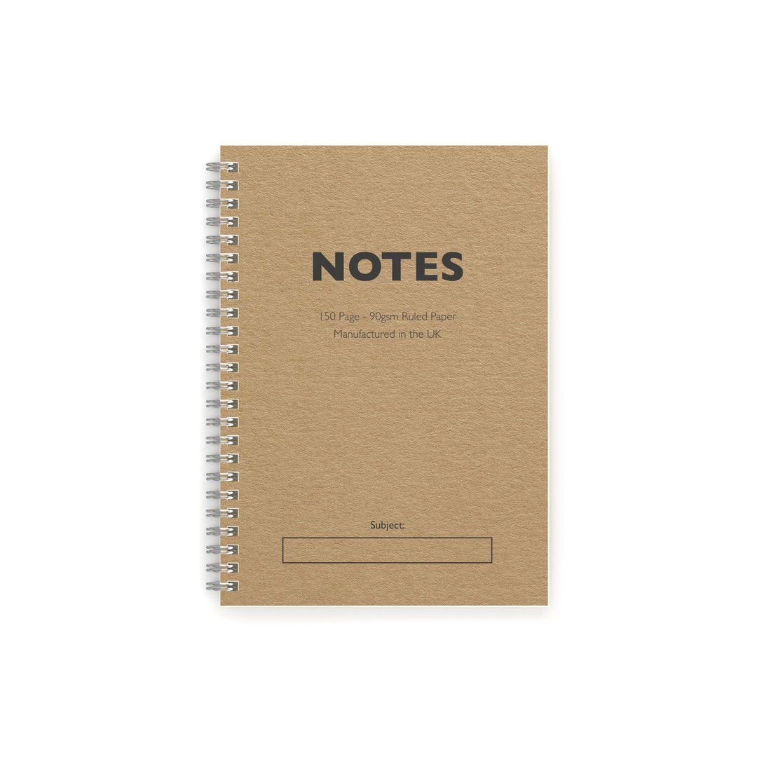 Classic Notes Kraft Card A5 Notebook - Etsy