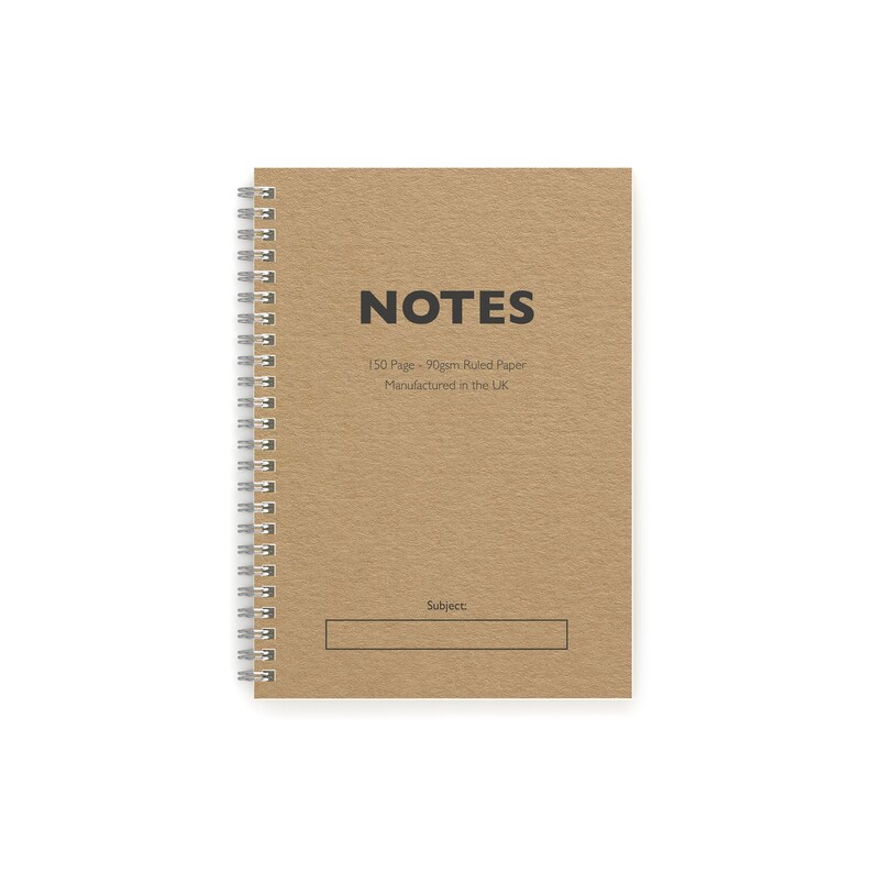 Classic Notes Kraft Card A5 Notebook - Etsy