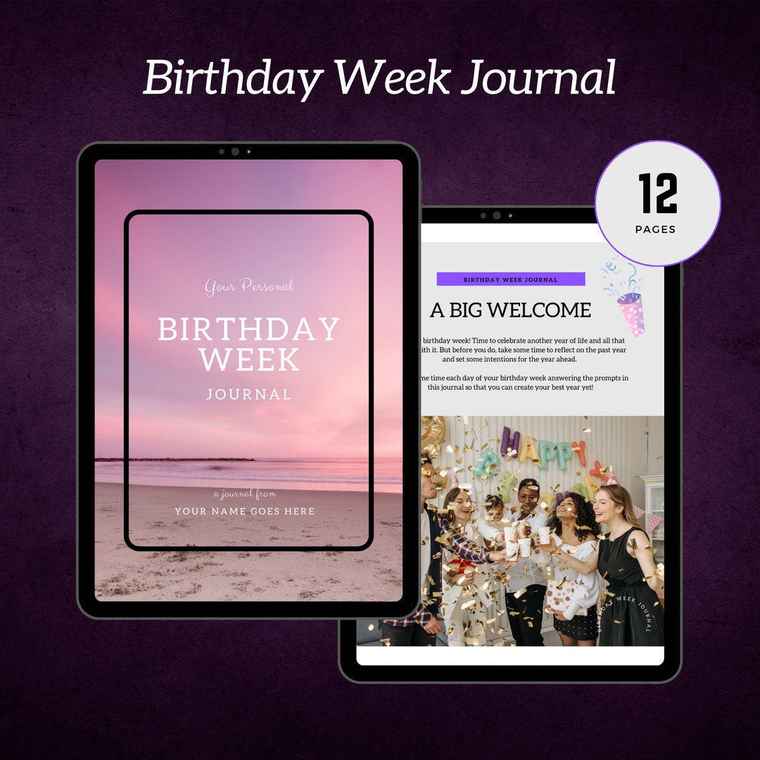 Birthday Week Journal | Keepsake Birthday Journal | 21st Birthday ...