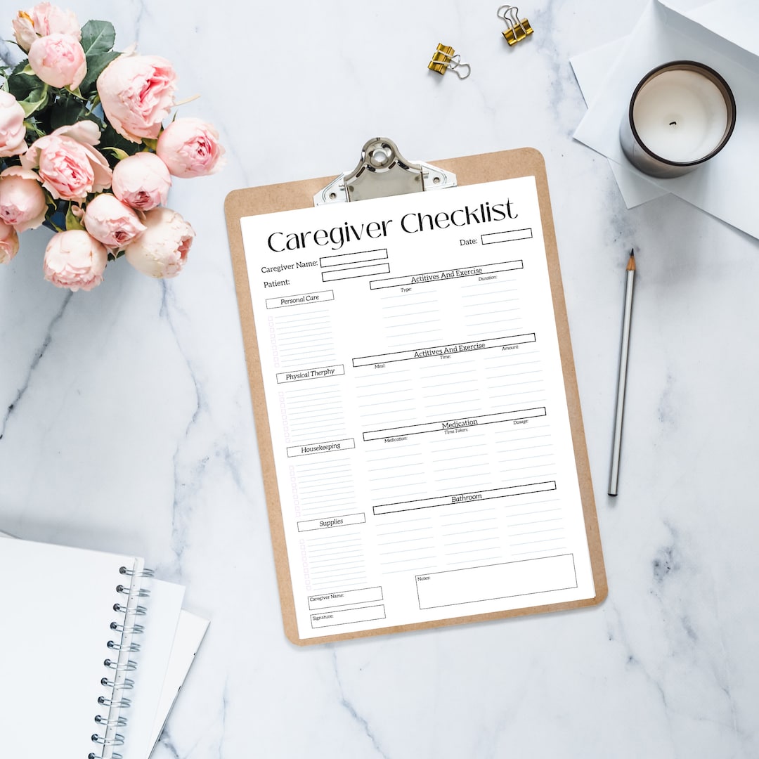 Caregiver Checklist | Caregiving Elderly Care Checklist | Daily Tasks ...