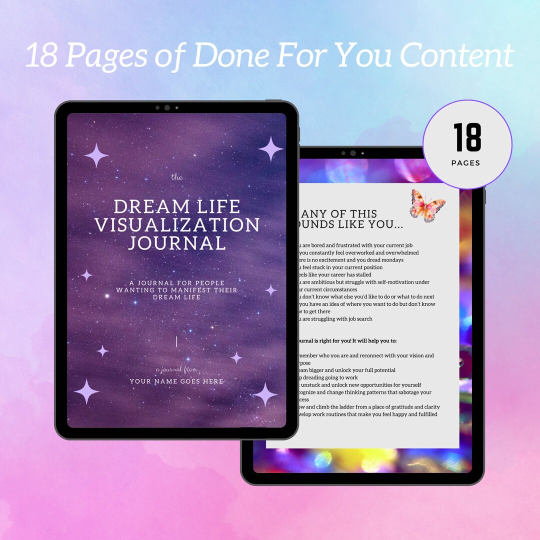 Dream Life Visualization Journal | Mindfulness Journal | Canva Template ...