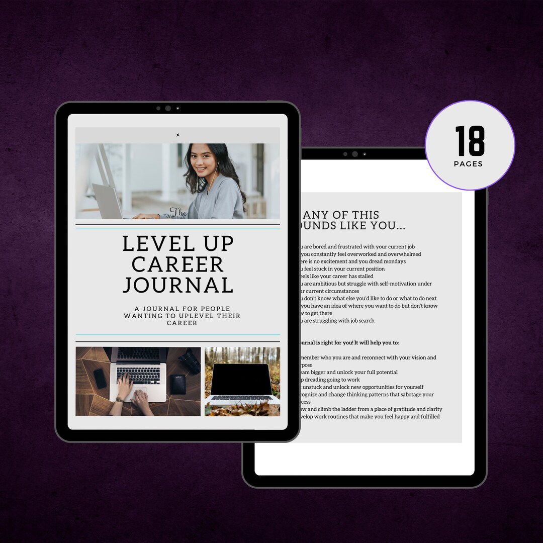 Level up Career Journal | Career Journal | Planner With Prompts | Job ...