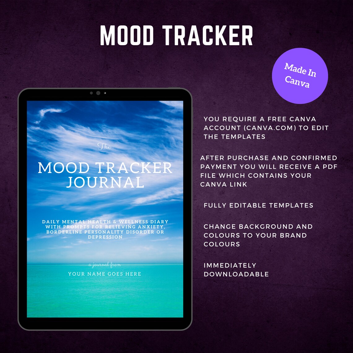 Mood Tracker Printable | Mental Health Tracker | Mental Health Tracker ...