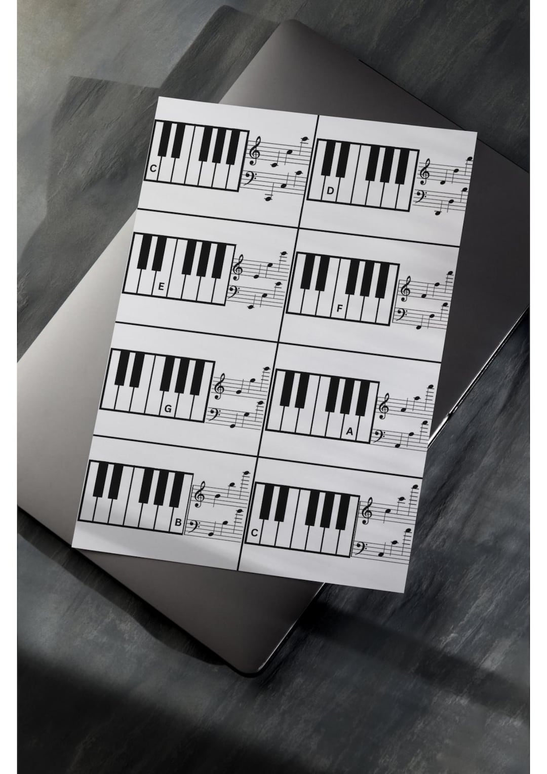 Piano Notes, Piano Note, Piano, Flash Card, Piano Notes Flash Card ...