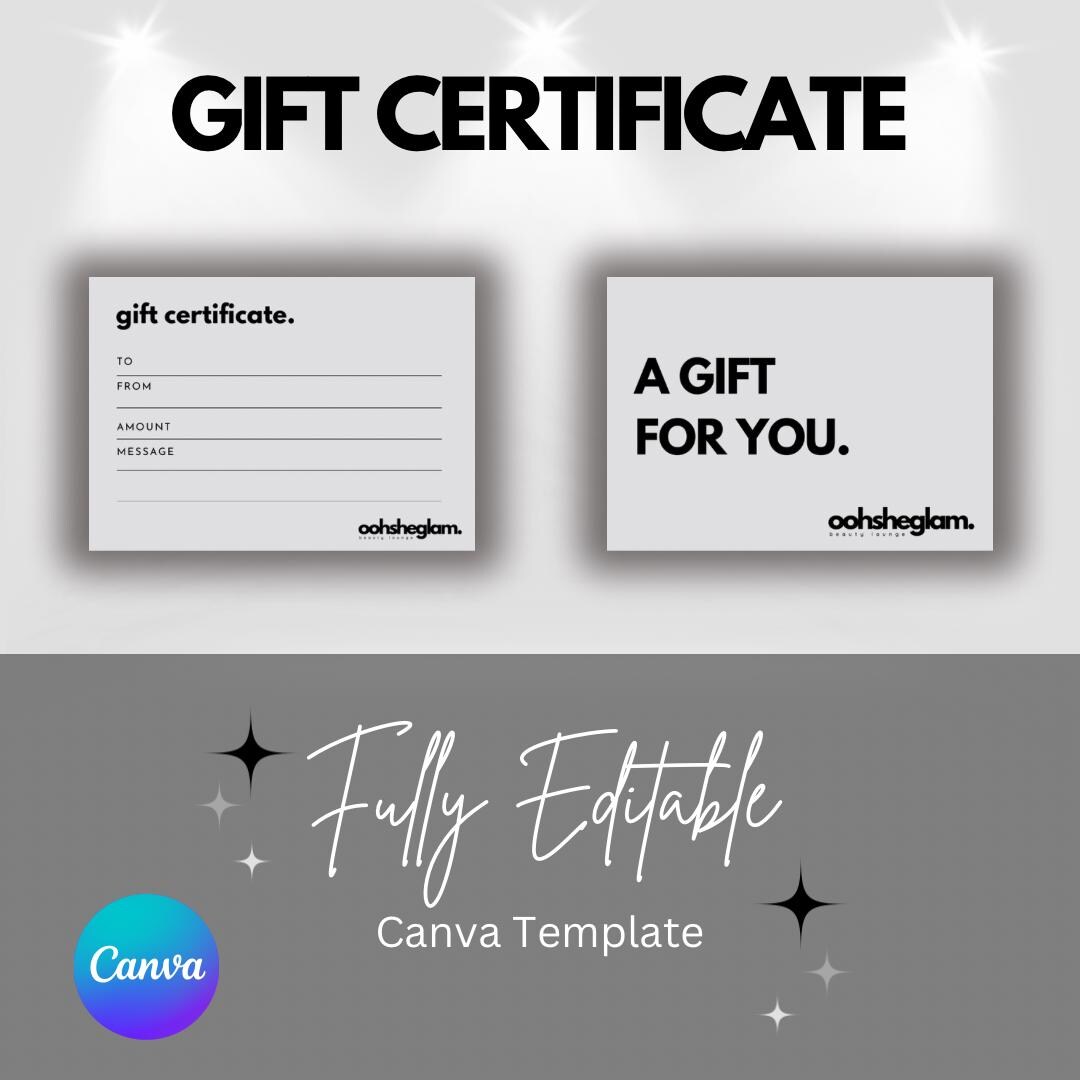 Editable Gift Certificate Template - Etsy