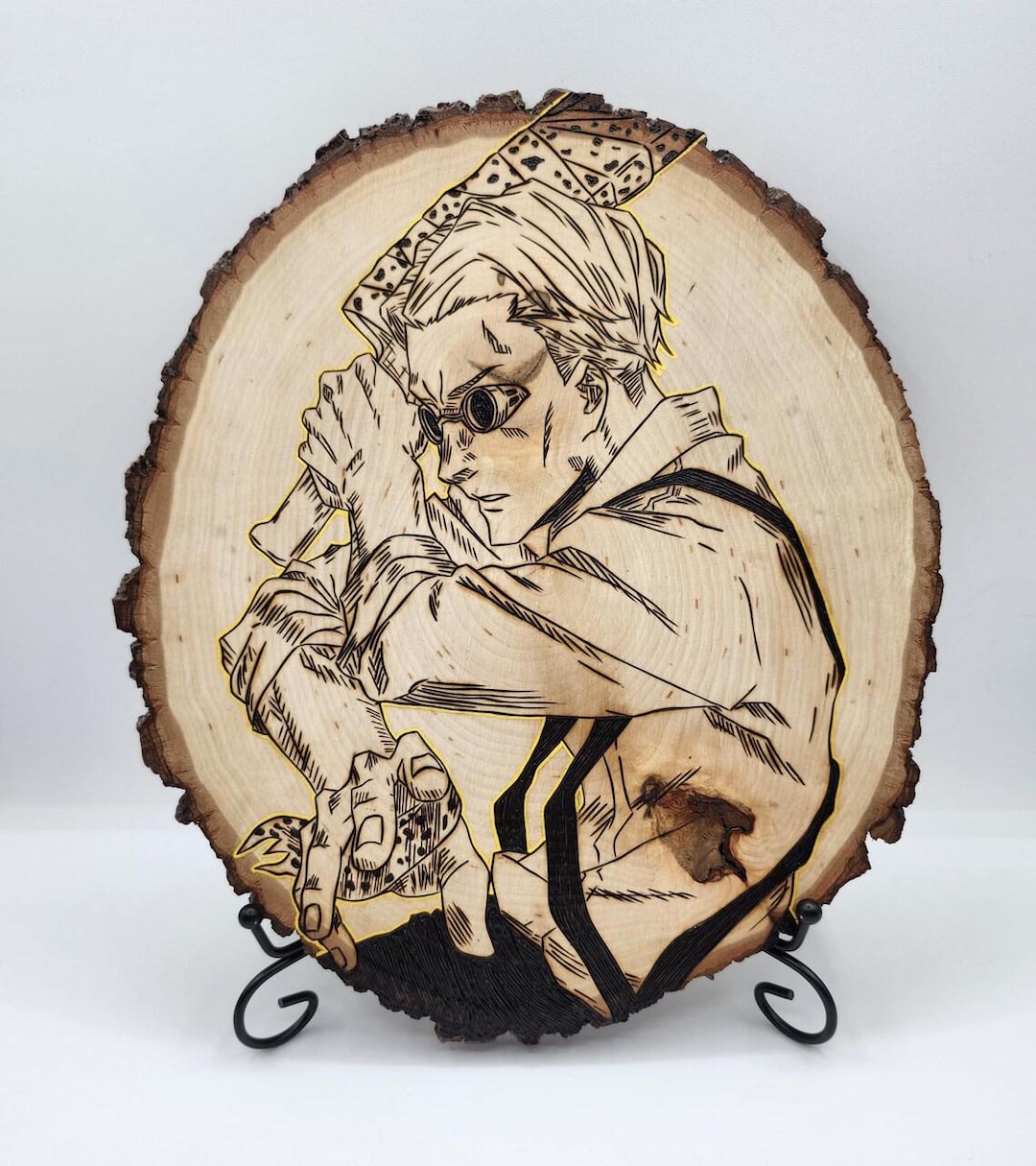 Custom Anime/manga Wood Burning Order W/stand - Etsy