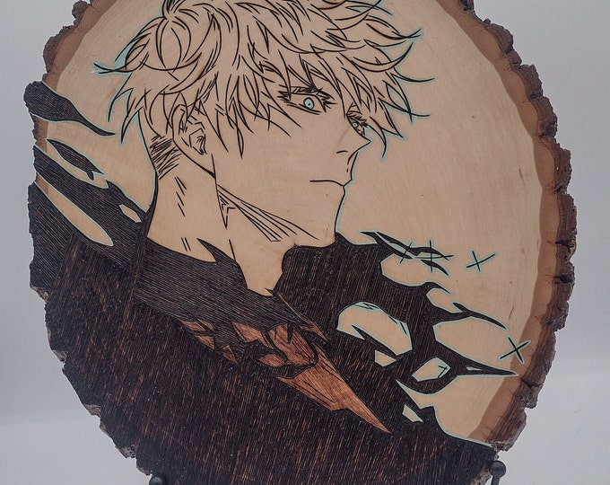 Unsealed Satoru Gojo (jujutsu Kaisen) Anime/manga Wood Burning W/stand ...