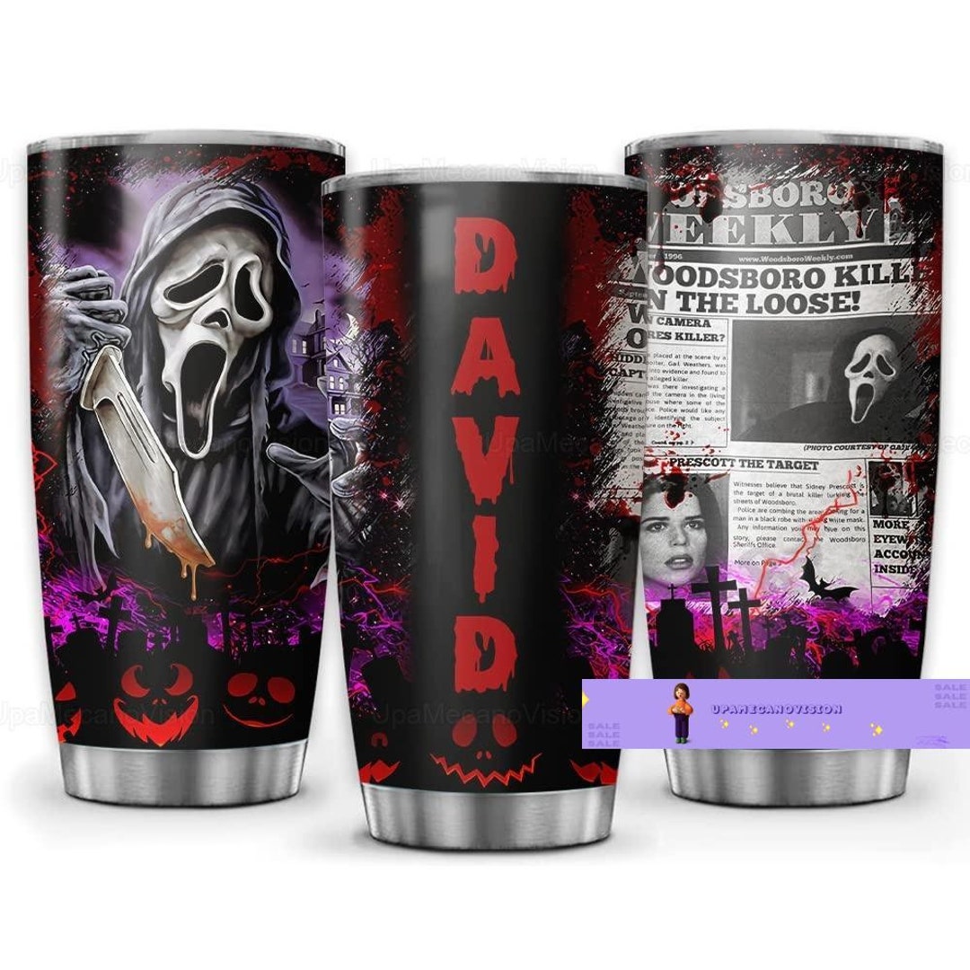 Halloween Ghostface Newspaper Tumbler Ghostface Tumbler - Etsy