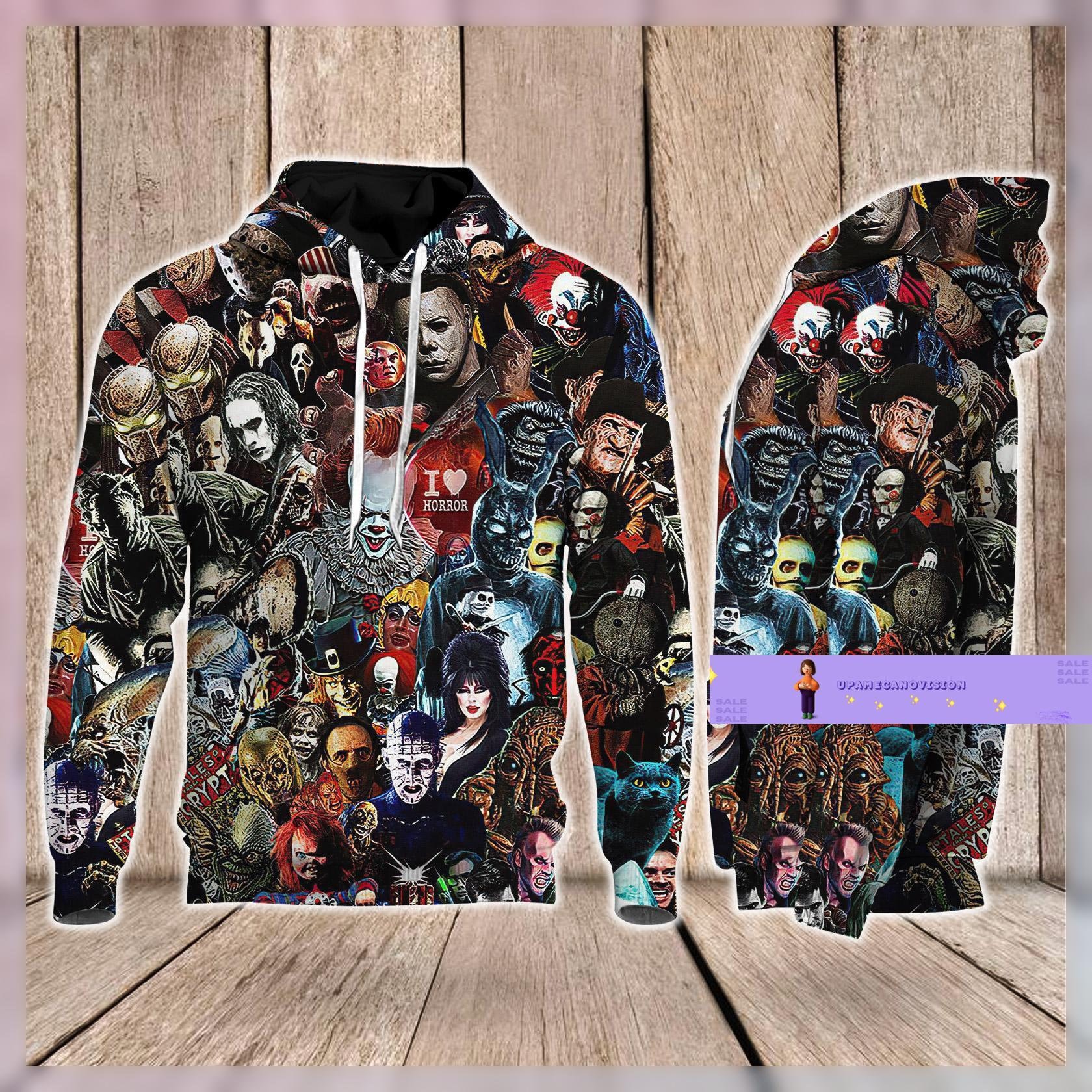 Horror Characters Hoodie, Horror Movie Hoodie, Scary Movie Trendy ...