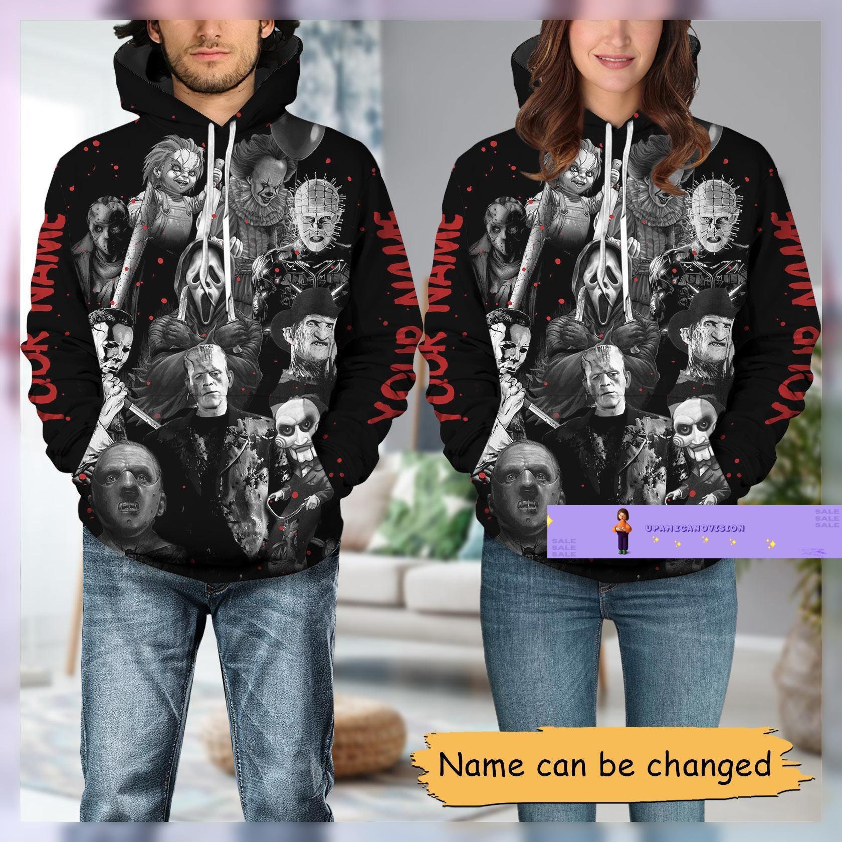 Horror Hoodie,Horror Movie Characters 3D Hoodie, Horror Shirt, Scary ...