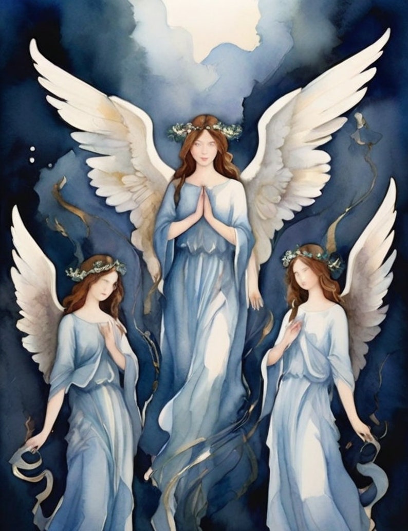 Miracle Angels Clipart, Angelic Watercolor Clipart, Whimsical Miracle ...