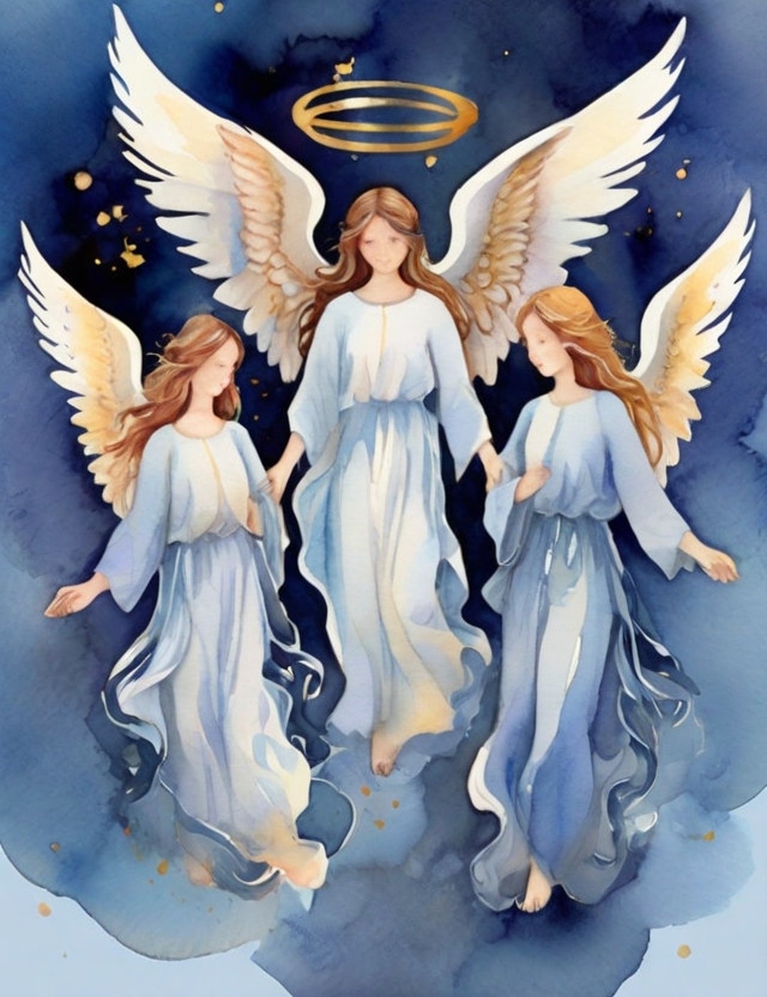 Miracle Angels Clipart, Angelic Watercolor Clipart, Whimsical Miracle ...