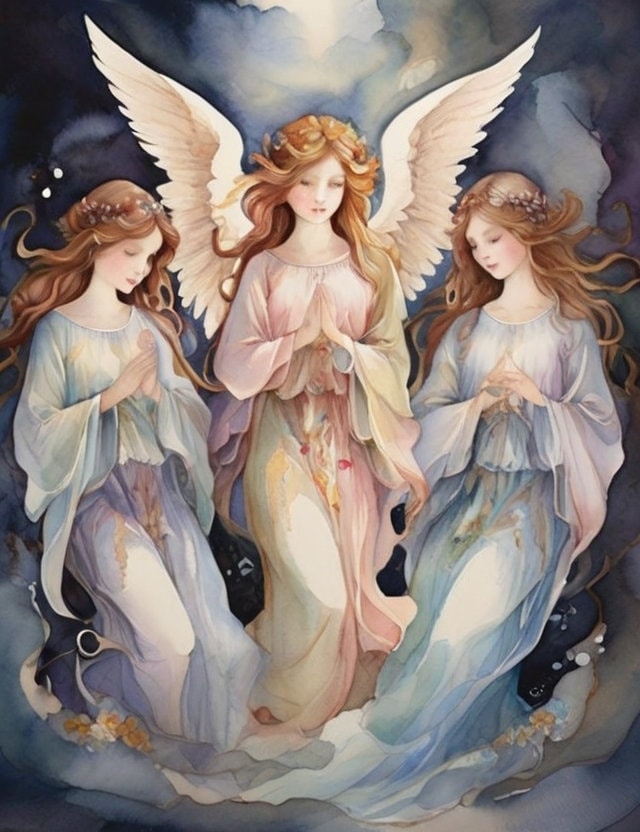 Miracle Angels Clipart, Angelic Watercolor Clipart, Whimsical Miracle ...