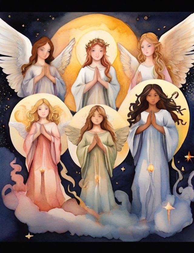 Miracle Angels Clipart, Angelic Watercolor Clipart, Whimsical Miracle ...